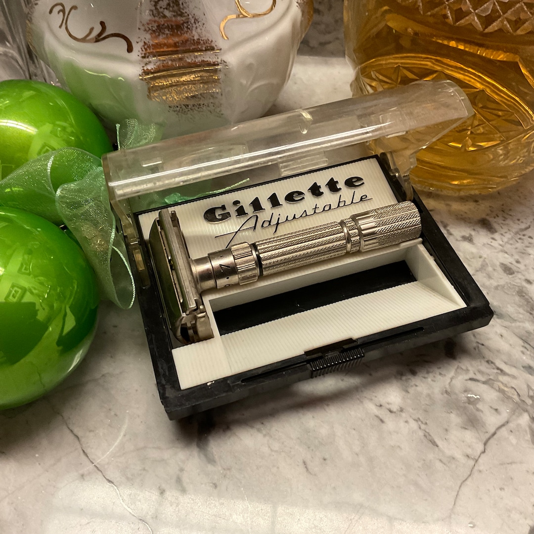 1959 Gillette Ajustable Fat Boy Razor Man Hand Shaving Safety Razor W ...