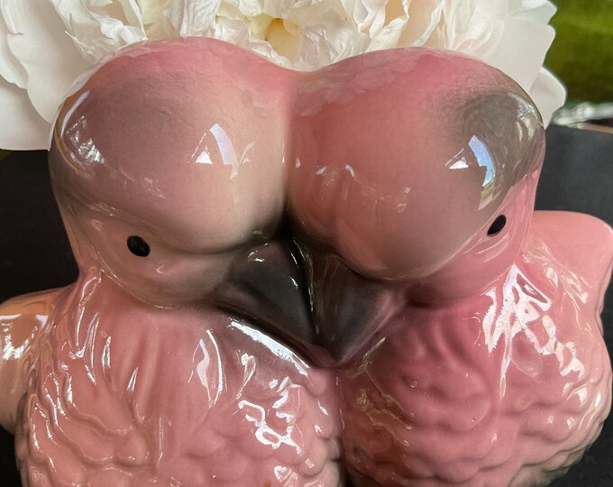 Mid Century Flower Pot Hull Pottery Love Birds Planter Vase Dove ...