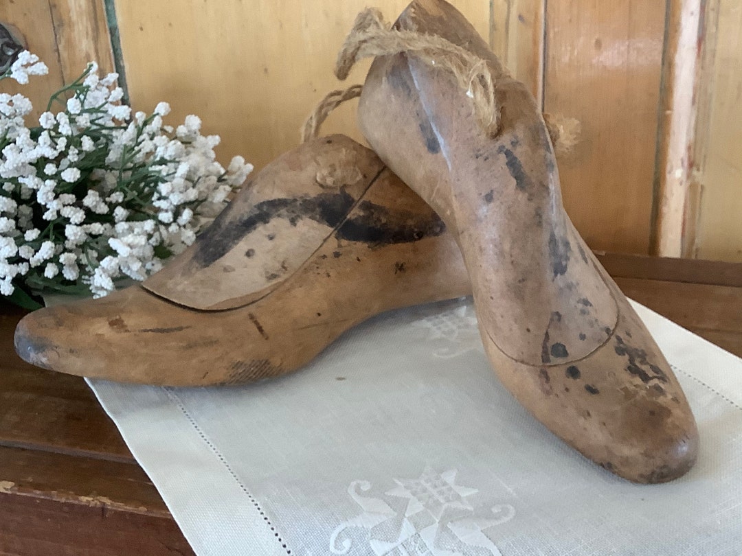 Antique Primitive Shoe Last Wood Shoe Form Cobbler Rustic French Home ...