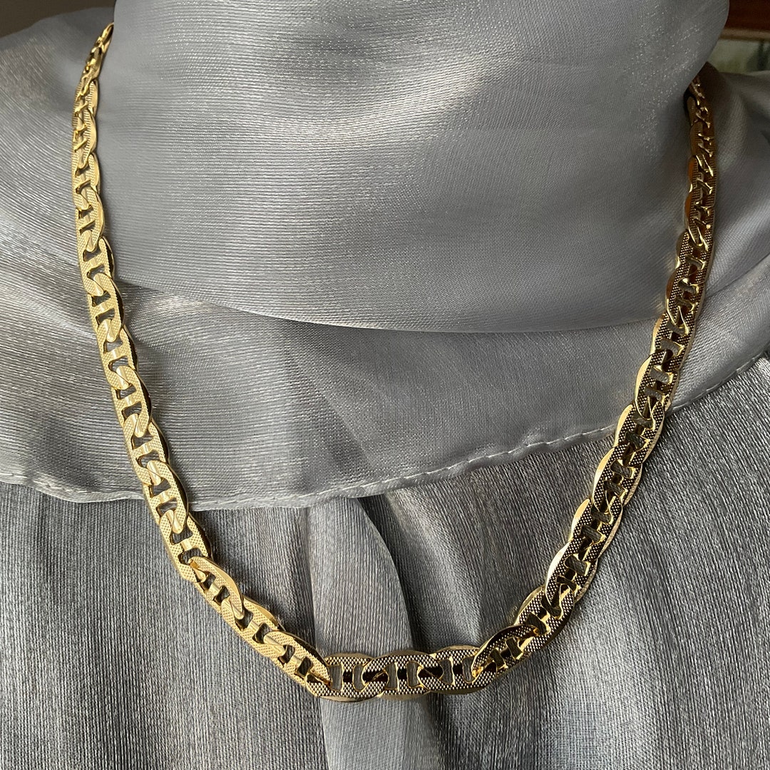 18K Gold Plated Link Chain Necklace Unisex Chain 8 Mm Wide. 24 Long ...
