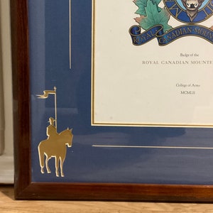 RCMP Logo Art Framed College of Arms 1952 Royal Canadian Mounted Police ...