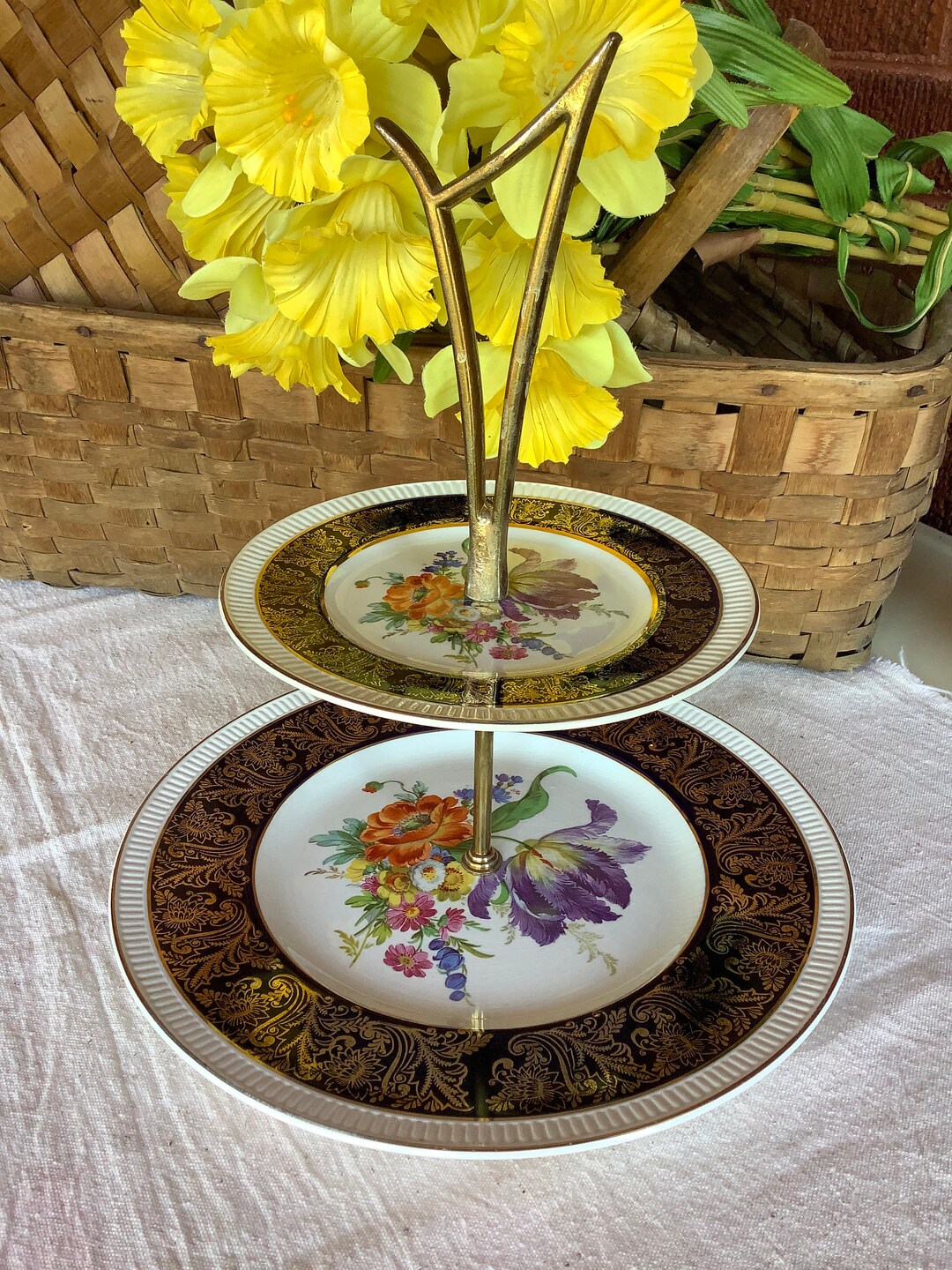Vintage Solian Ware 2 Tier Cake Stand Serving Plate Sandwich Platter ...