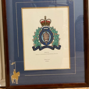 RCMP Logo Art Framed College of Arms 1952 Royal Canadian Mounted Police ...