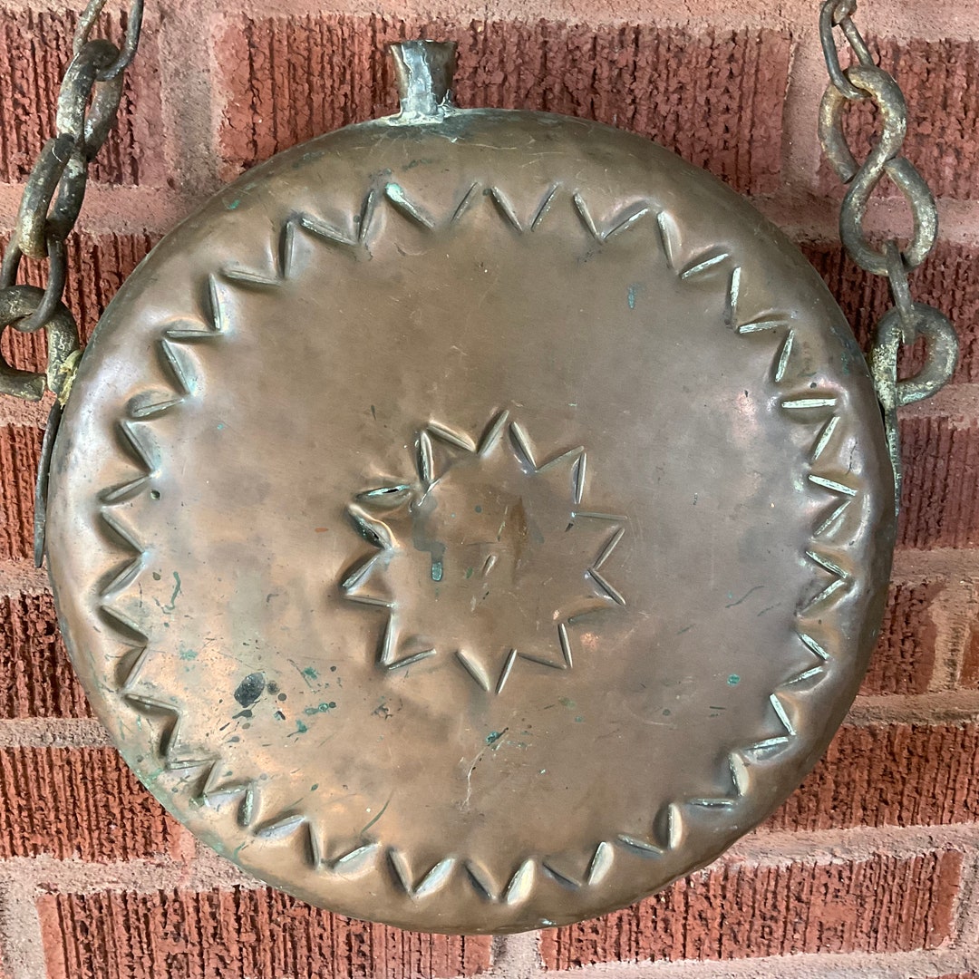 Large Antique Islamic Water Cantine Copper Water Gourd Middle East Wall ...