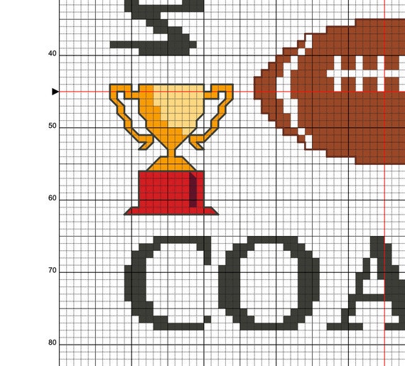 Cross Stitch Football Coach