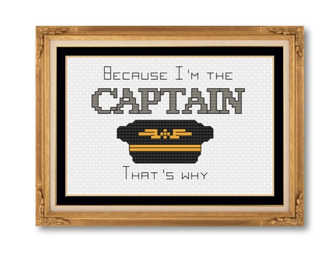 Pilot Cross Stitch Pattern: Captain Gift, Funny Quote (PDF Pattern ...