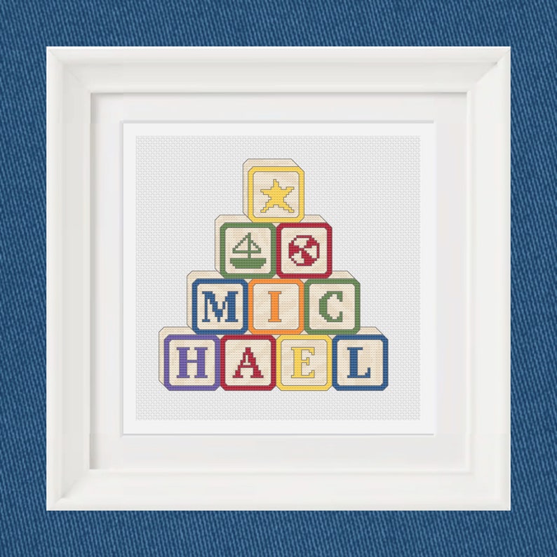 Customizable Baby Blocks Cross Stitch Pattern: Birth Sampler (PDF ...