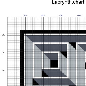 Labyrinth Cross Stitch Pattern Pdf, Cross Stitch Maze, 3D Illusion ...
