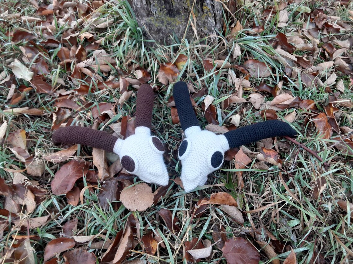 Goat Skull Stuffed Crochet Amigurumi Goat Ram Ibix Skull - Etsy