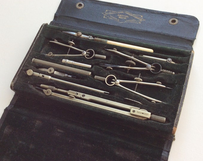 Vintage Technical Drawing Set - Antique Technical Drawing Set, Vintage ...
