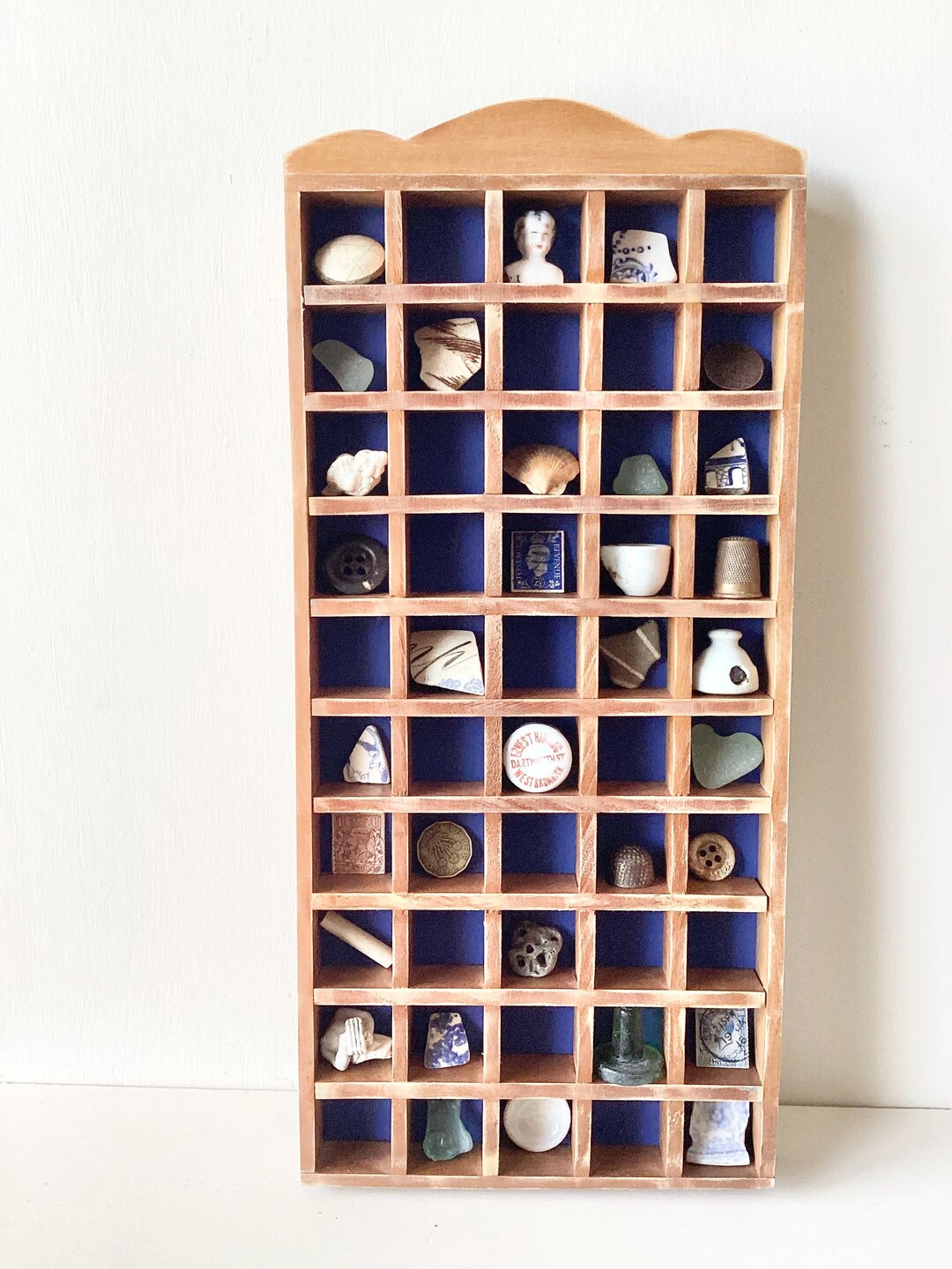 Vintage Printers Tray Display Shelf: Restored Thimble & Curio Organizer ...