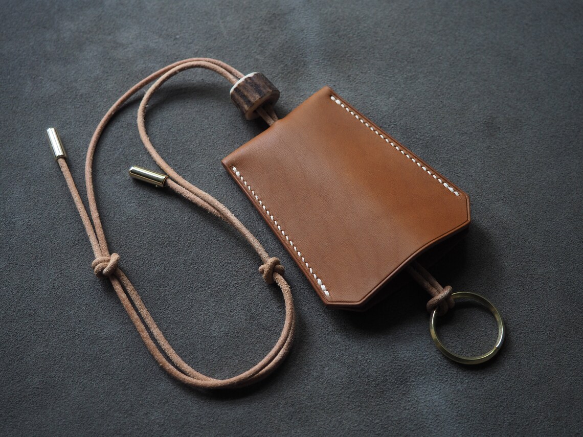 Handmade Leather Key Clochette: Deer Antler Fob, Brass Ring - Etsy
