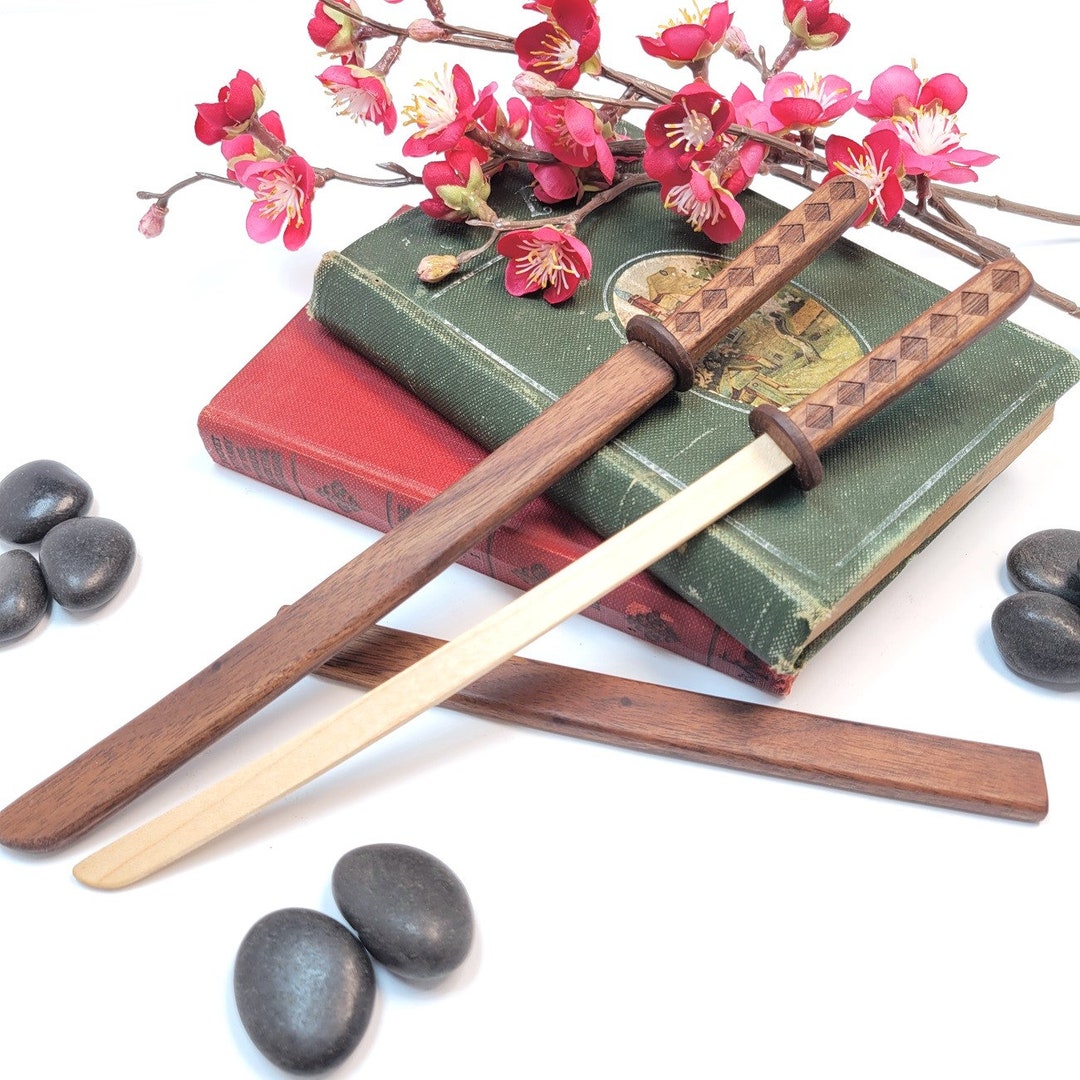Handcrafted Maple & Walnut Katana Bookmark With Sheath, Perfect Gift ...