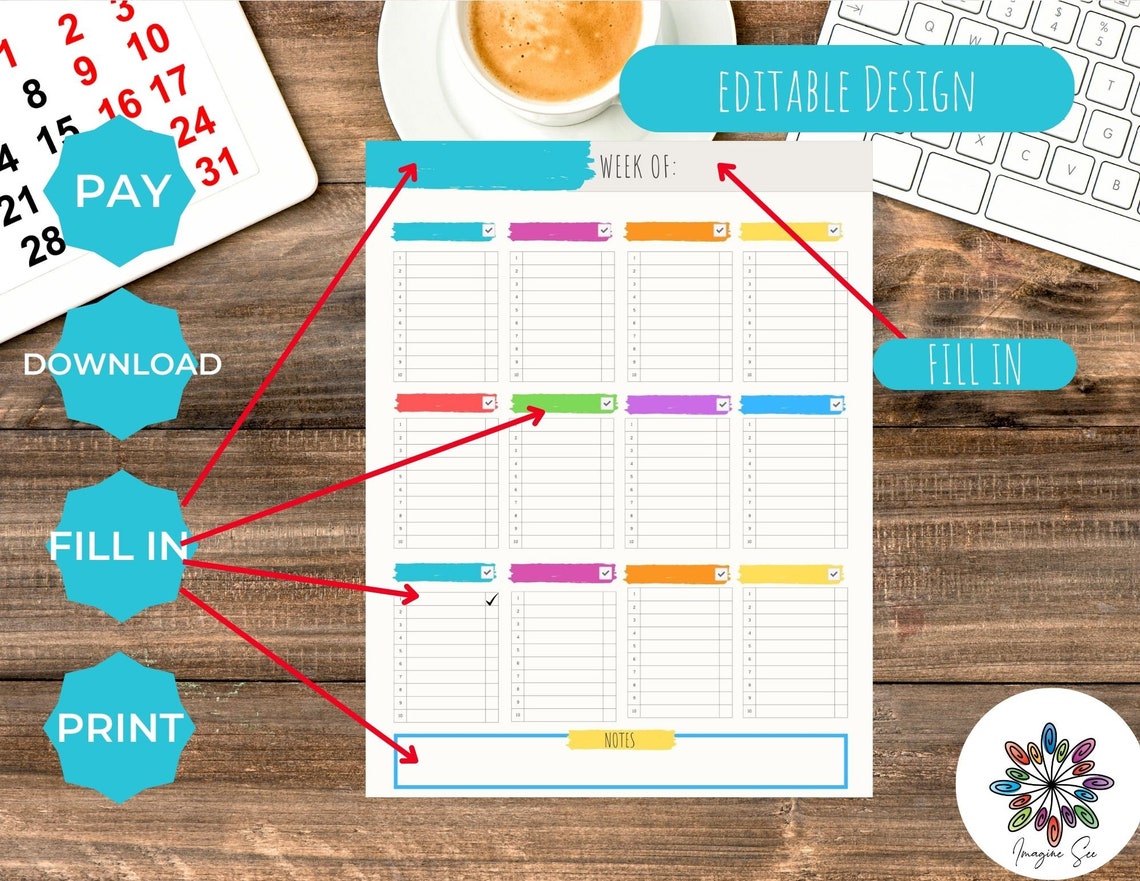 Printable or Editable Checklist Editable to Do List - Etsy