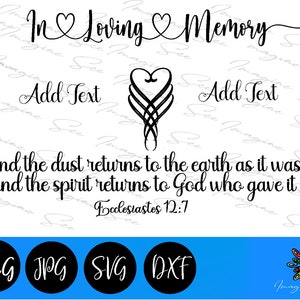 In Memory of Svg, in Memory of Sign, in Memory Decal, Memorial Svg ...