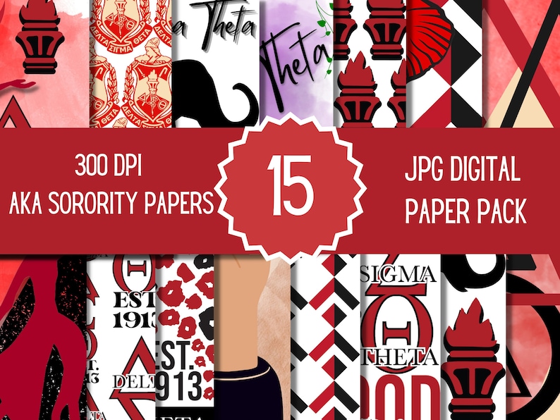 15 DST Sorority Digital Paper Delta Sigma Theta Printable - Etsy