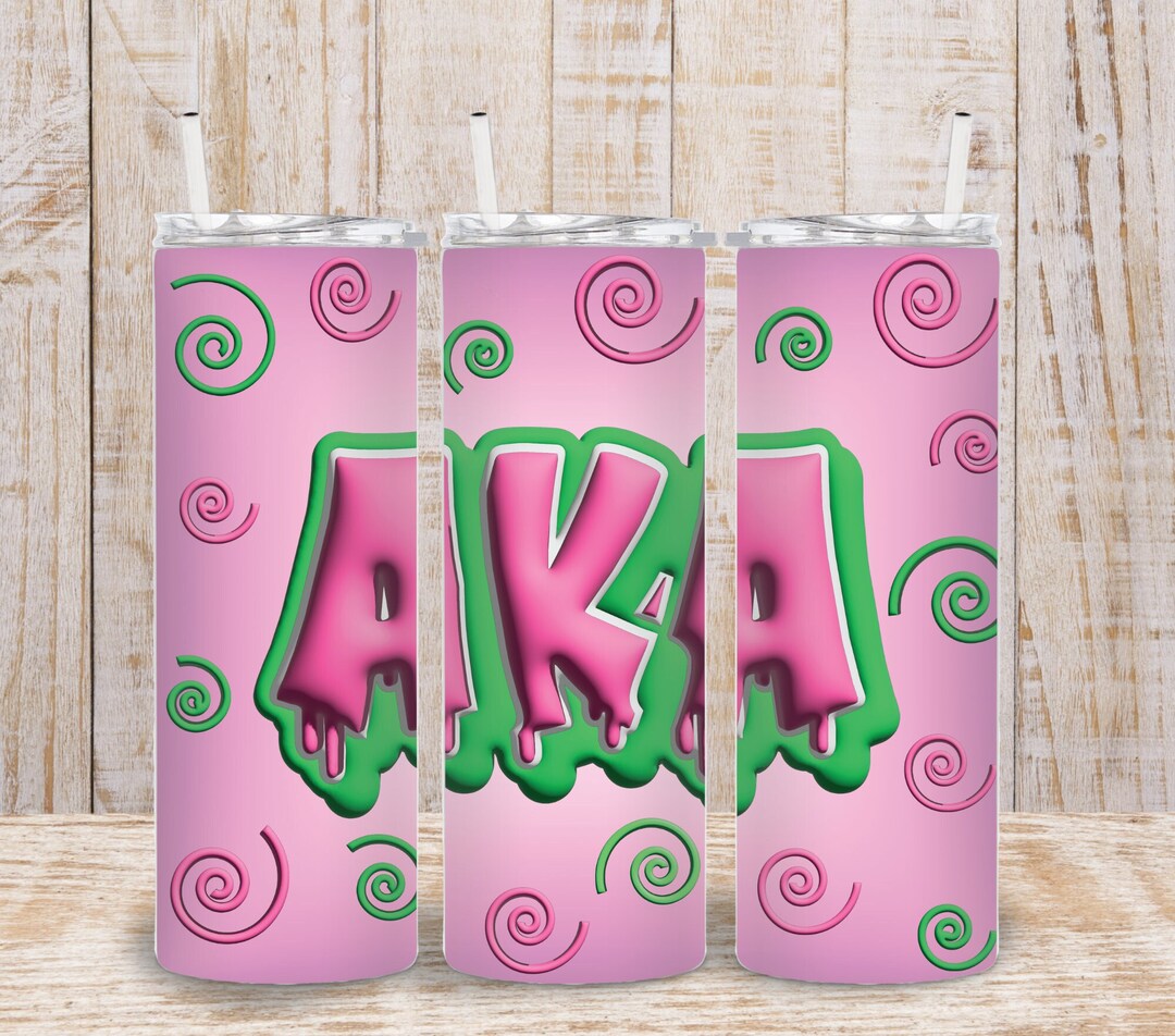 20 Oz Skinny Puff Tumbler Straight, Alpha Kappa Alpha Svg, AKA Cup Wrap ...