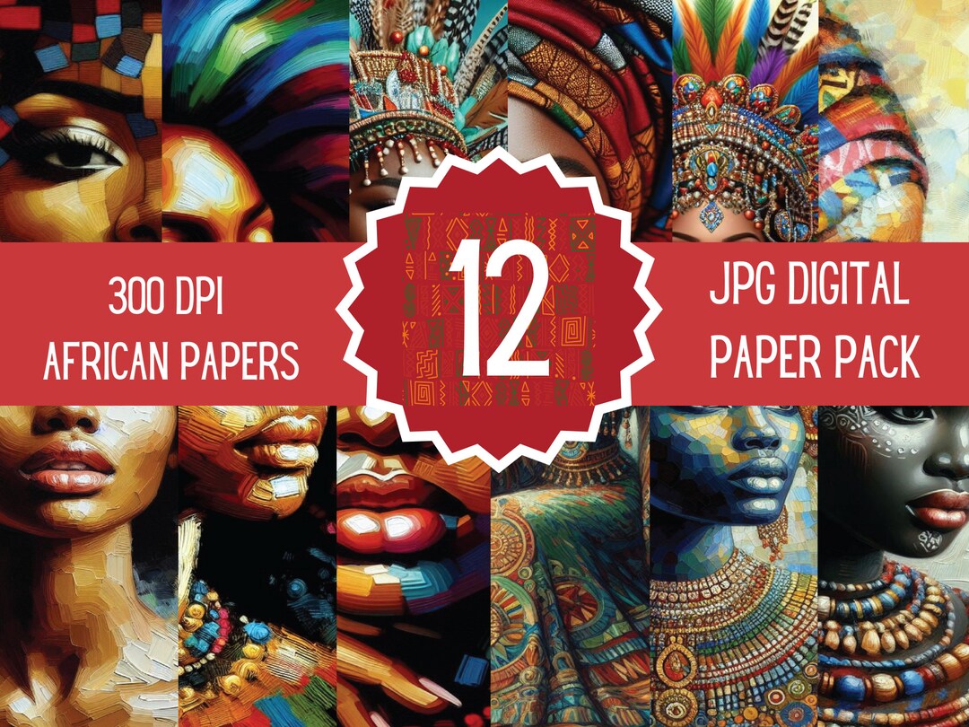 African Queen Digital Paper Bundle, Digital Paper Black Women, Digital ...