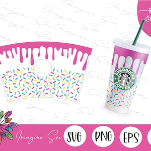 24oz Venti Cold Cup Starbucks Cup Wrap Svg, Water Drip Svg, Liquid ...