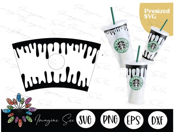 24oz Venti Cold Cup Starbucks Cup Wrap Svg Water Drip Svg - Etsy