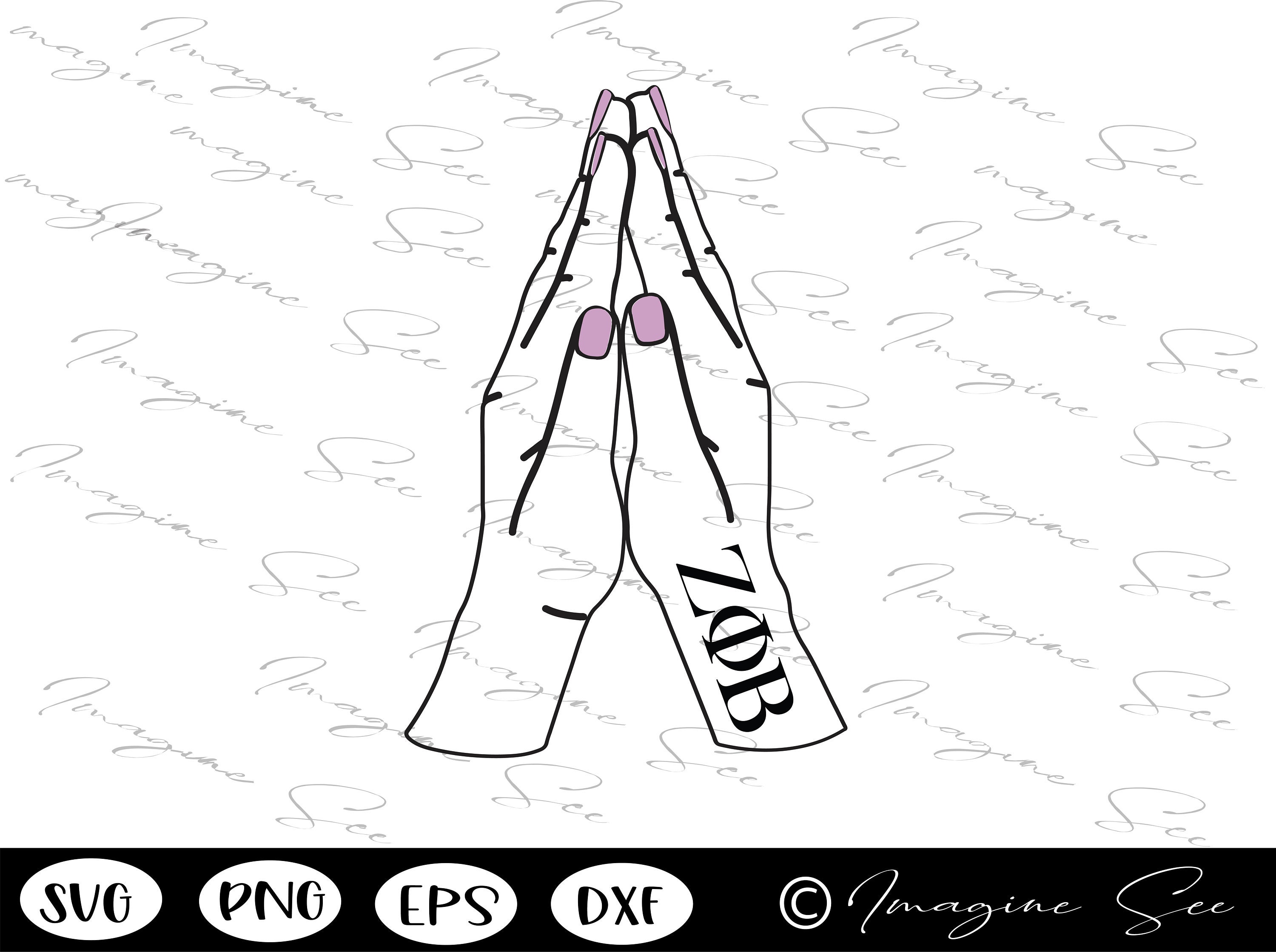 Praying Hands Svg ZPB Svg Zeta Phi Beta Sorority Svg - Etsy Canada