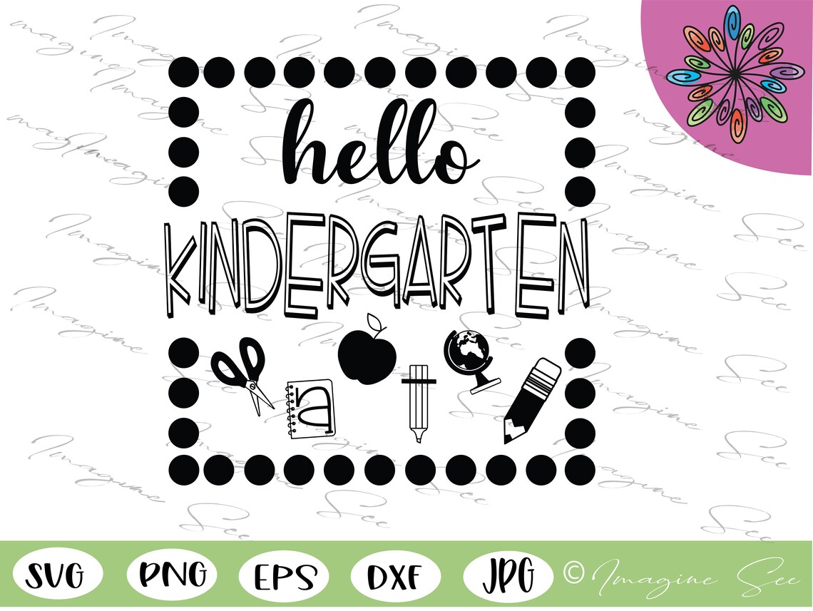 Hello Kindergarten Svg My First Day of School Svg School - Etsy