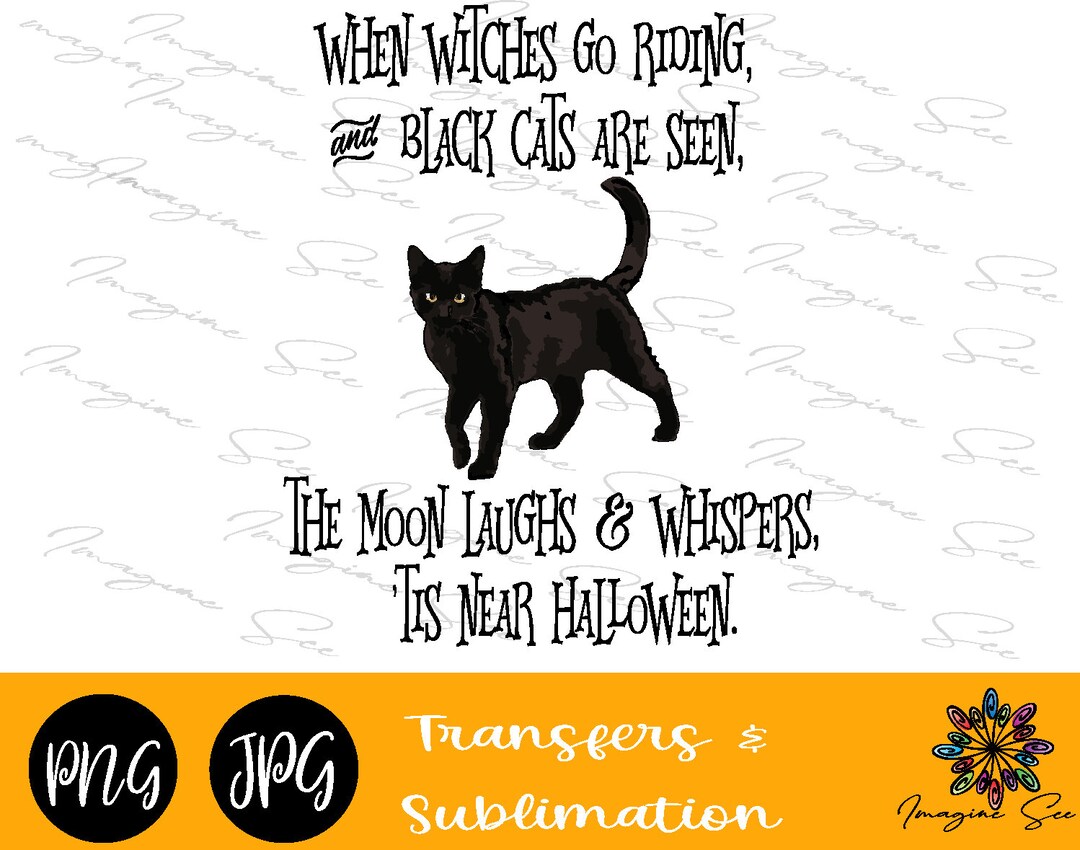 Black Cat Sublimation, Kitten Png, Halloween Sublimation, Spooky Png ...