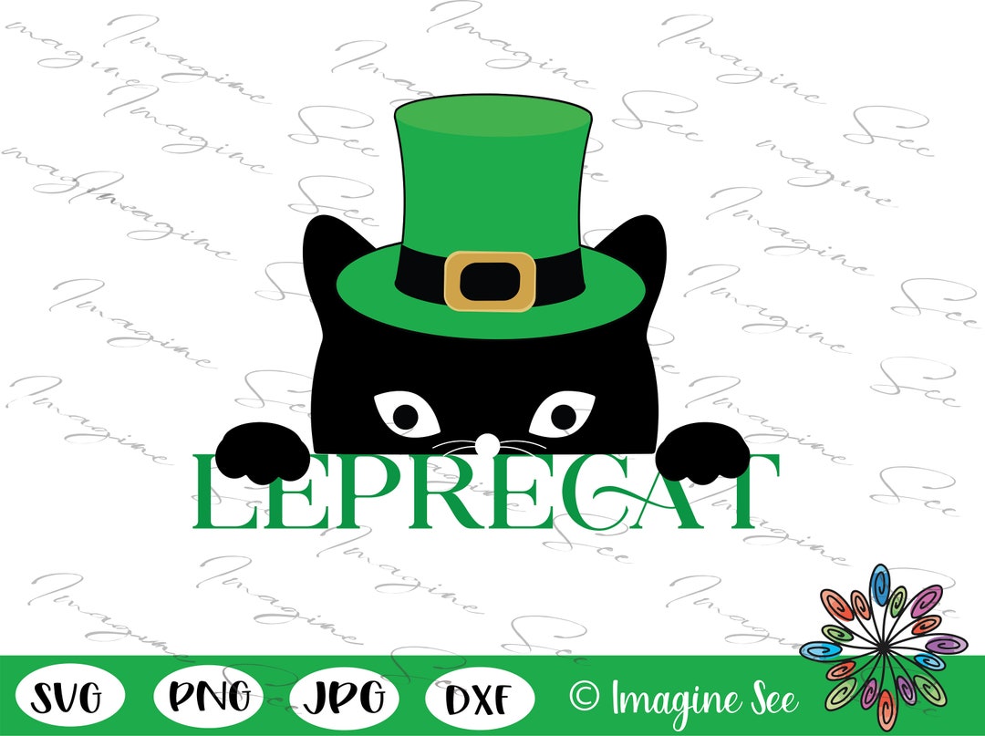 Leprecat St. Patrick's Day SVG, Irish Cat Shamrock (cutting File) - Etsy