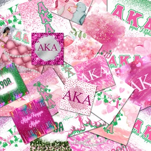 25 AKA Sorority Digital Paper, Alpha Kappa Alpha Printable Paper, Pink ...