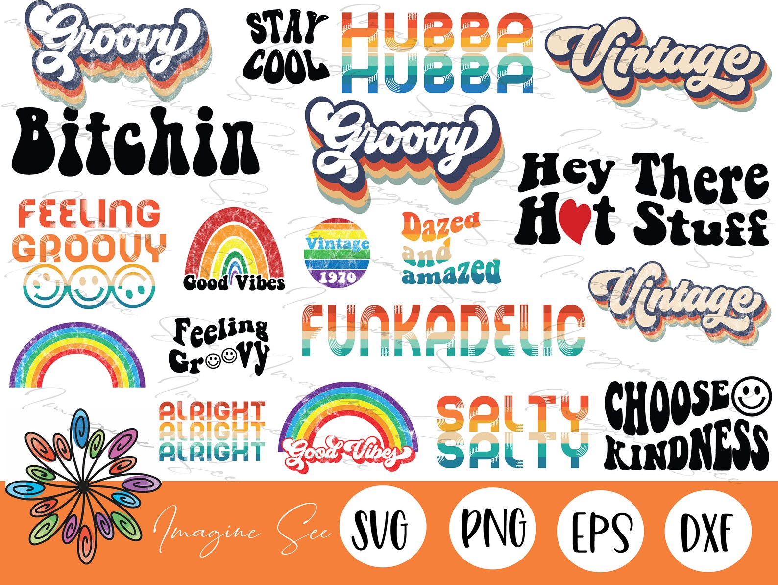 Vintage Svg, Retro Bundle Svg, 70's Svg, Hippie Svg, Groovy Svg, Grunge ...
