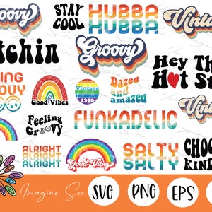 Vintage Svg, Retro Bundle Svg, 70's Svg, Hippie Svg, Groovy Svg, Grunge ...