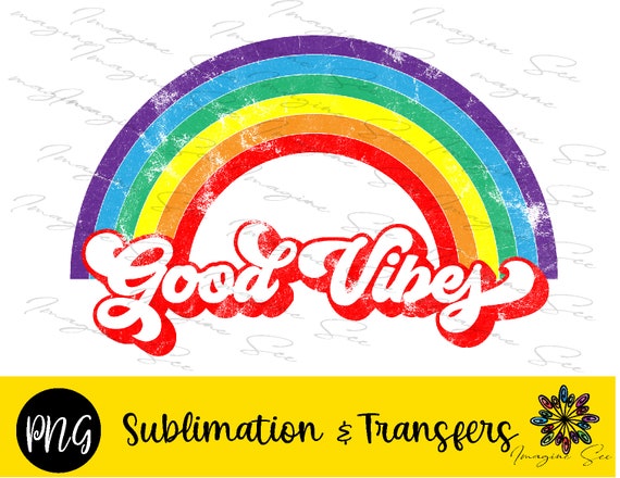 Rainbow Png Distressed PNG Vintage PNG Retro Png Hippie - Etsy