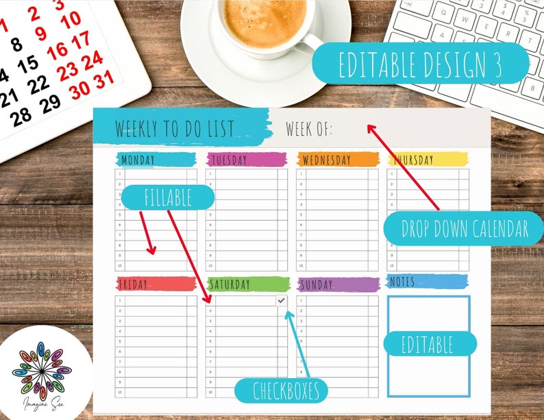 Printable to Do List Editable Checklist Editable to Do List - Etsy