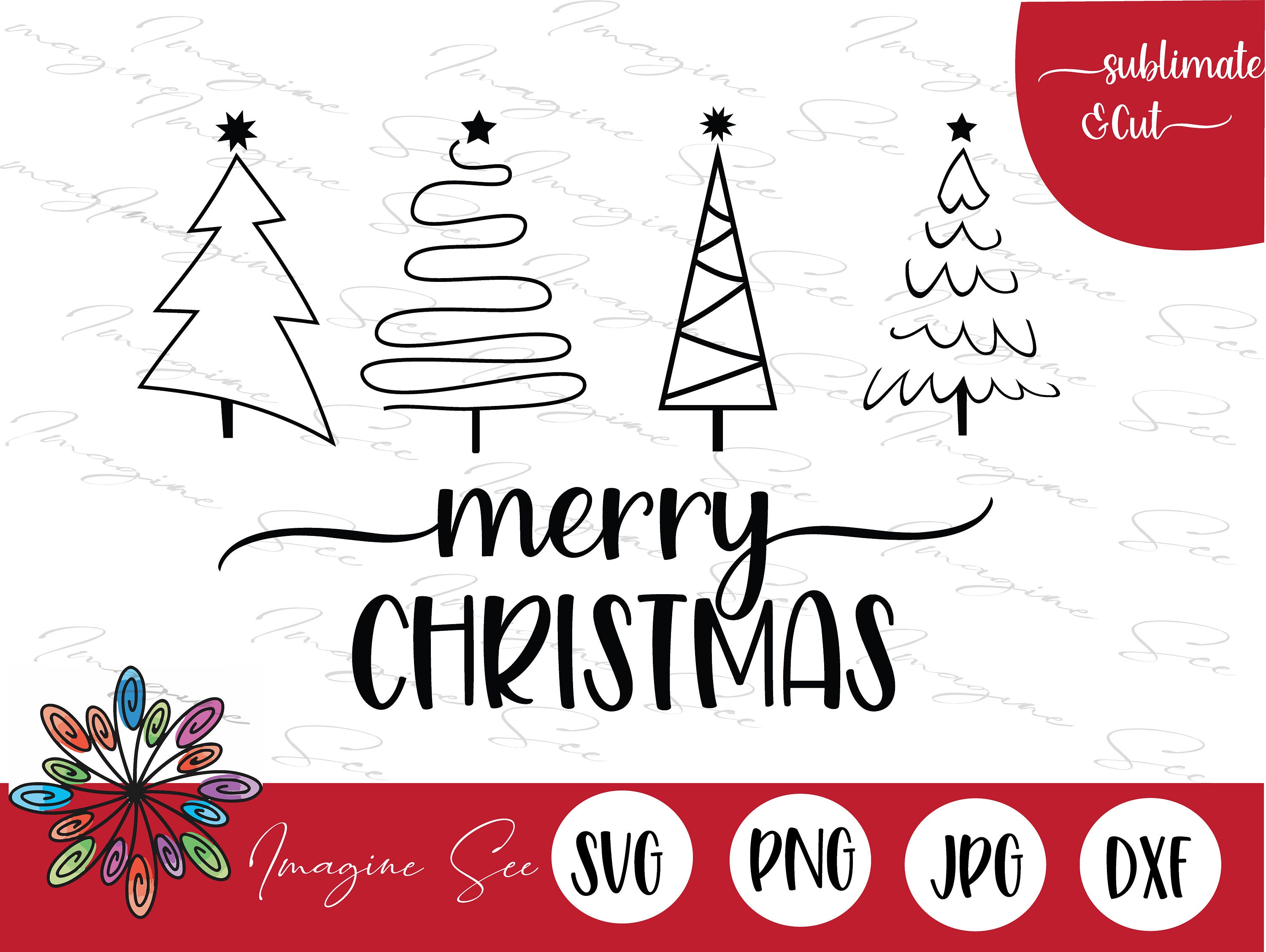 Christmas Trees Svg Holidays SVG Merry Christmas Sign Merry | Etsy