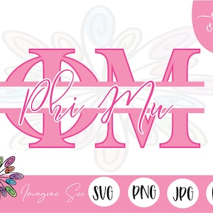 Split Phi Mu Sorority Svg Rush Svg Greek Letters PNG - Etsy UK