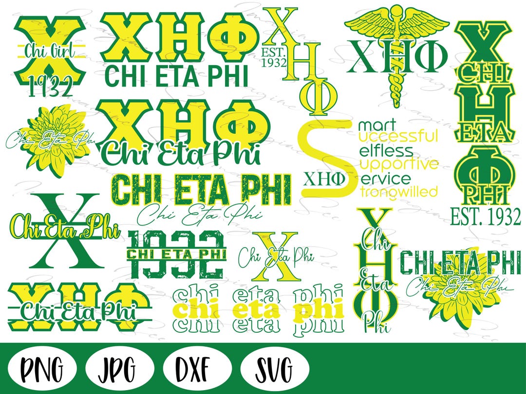 Chi Eta Phi Sorority SVG Bundle: Greek Letters (digital Download) - Etsy