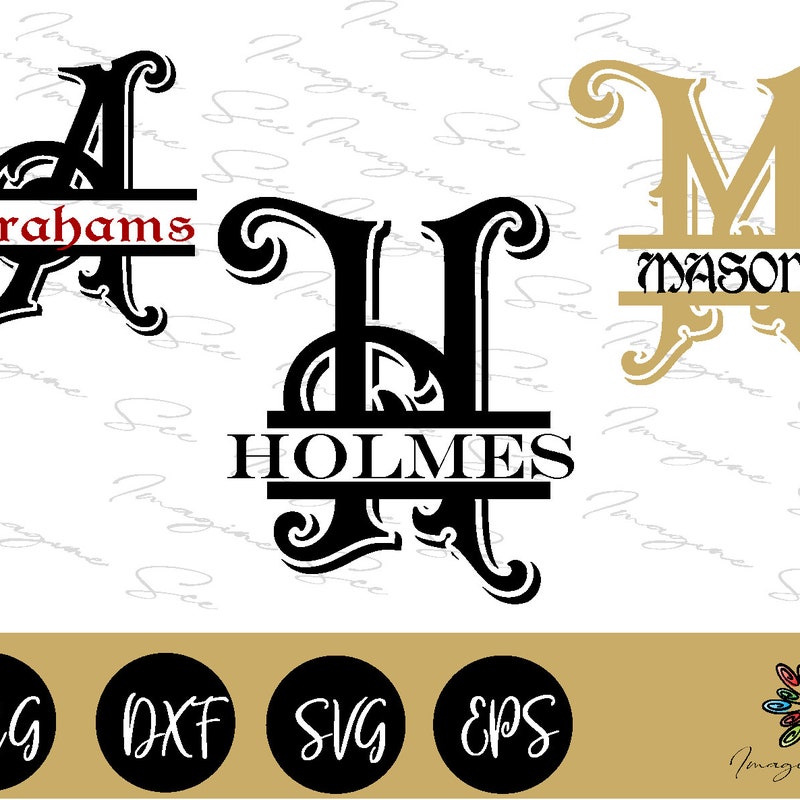 Split Monogram - Etsy