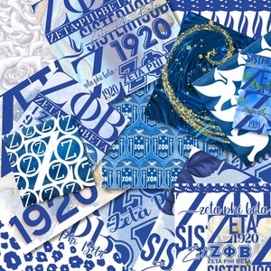 Zeta Phi Beta Digital Paper Pack, Blue & White (digital Download) - Etsy