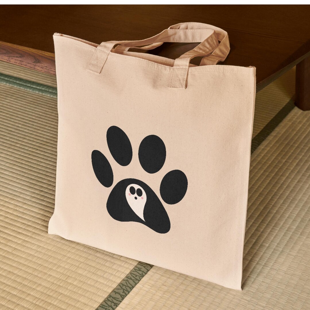 Happy Halloween Ghost Paw Print SVG - Cricut & Silhouette (digital ...