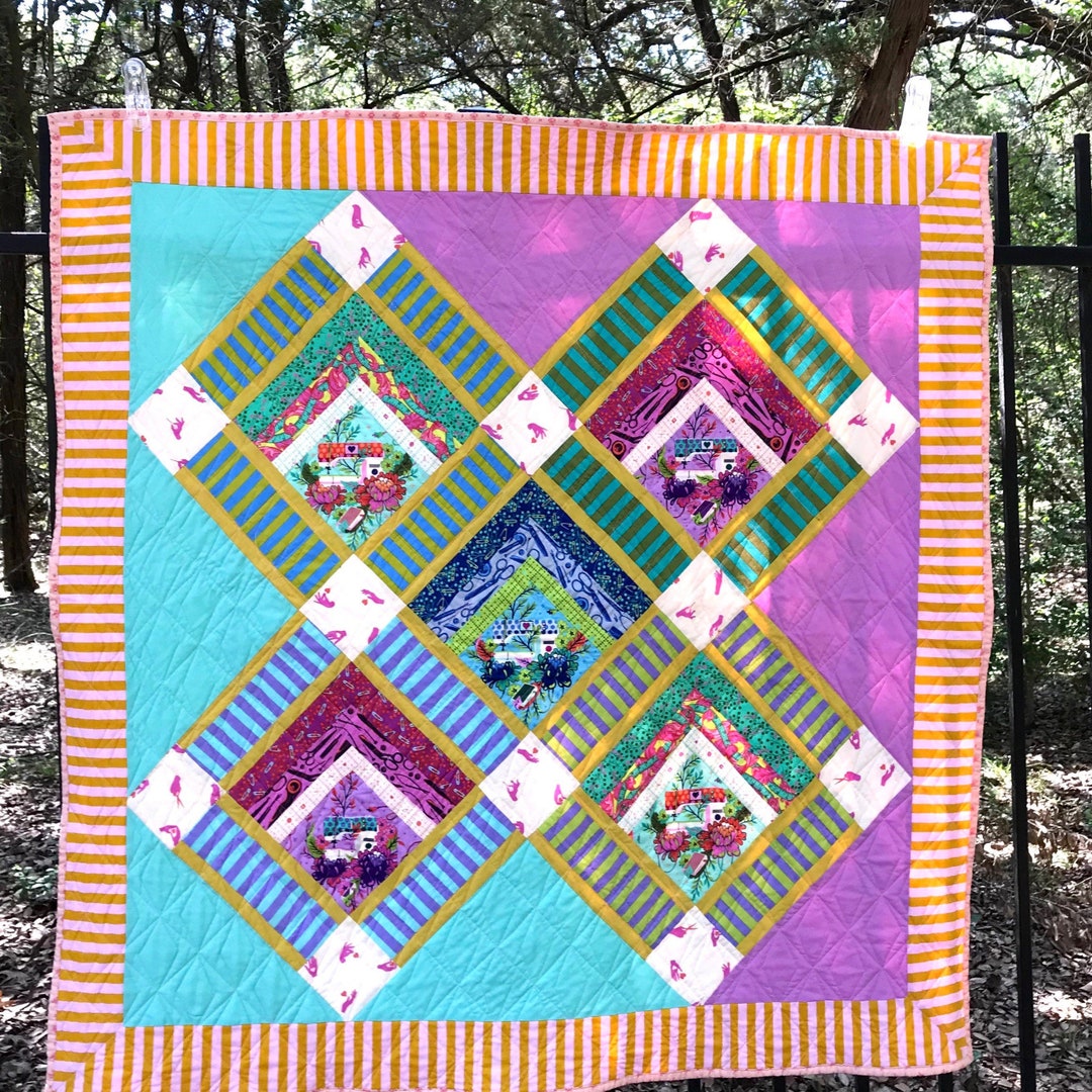 Tula Pink Homemade Fabric Quilt | Ready to Ship | Free Shipping - Etsy