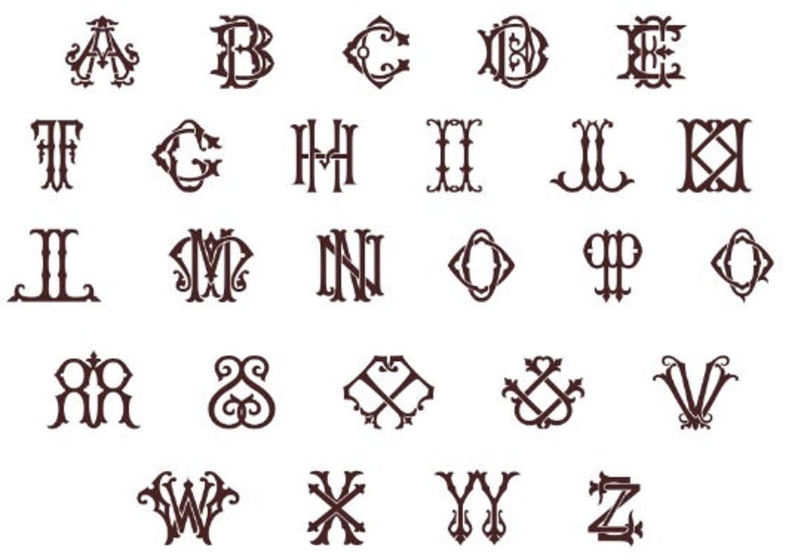 Vintage Interlocking Monogram Necklace - Etsy