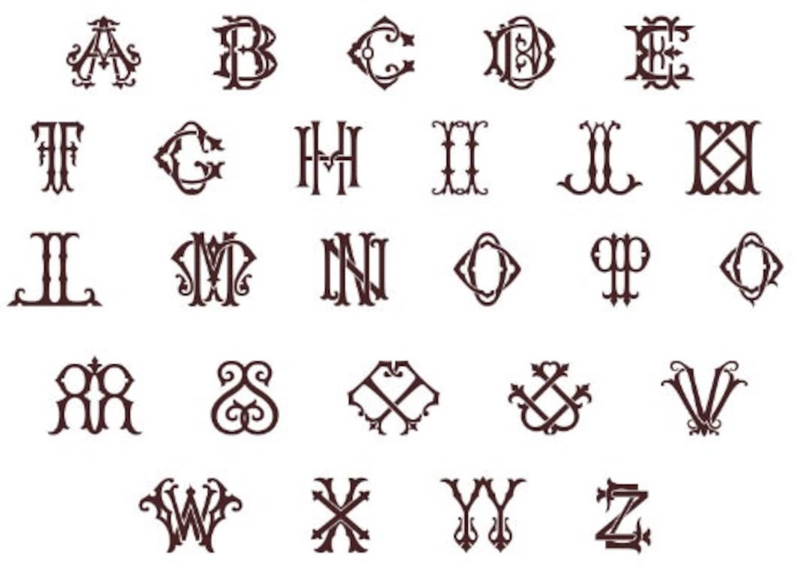 Vintage Interlocking Monogram Necklace - Etsy