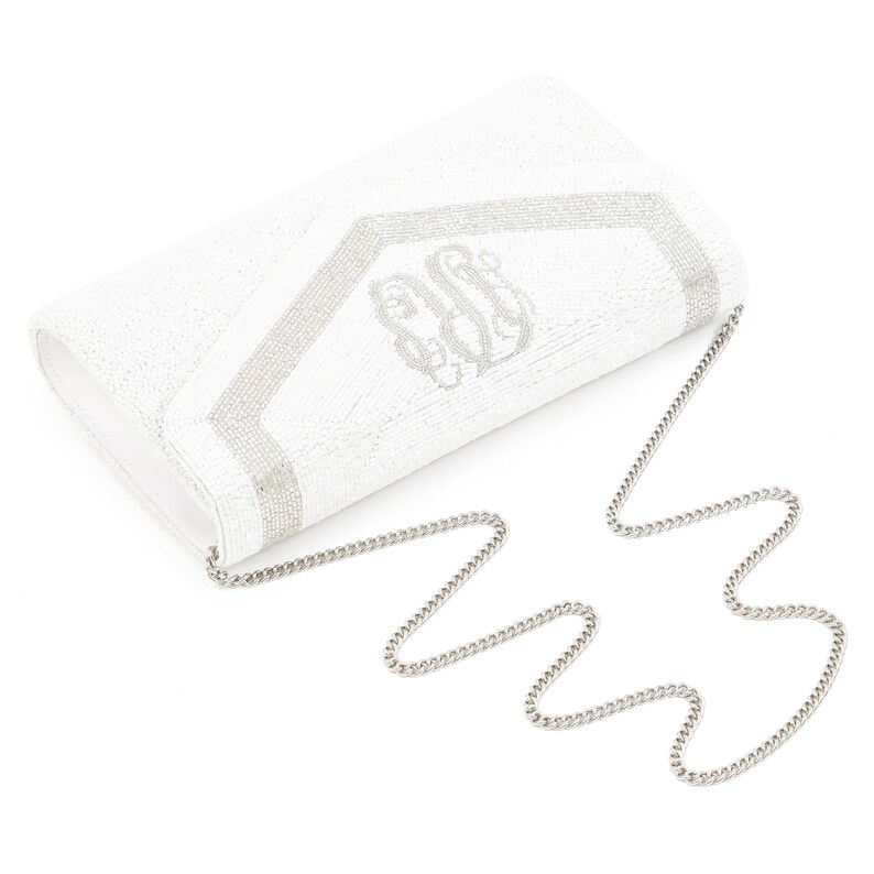 Envelope Custom Beaded Monogram Clutch - Etsy