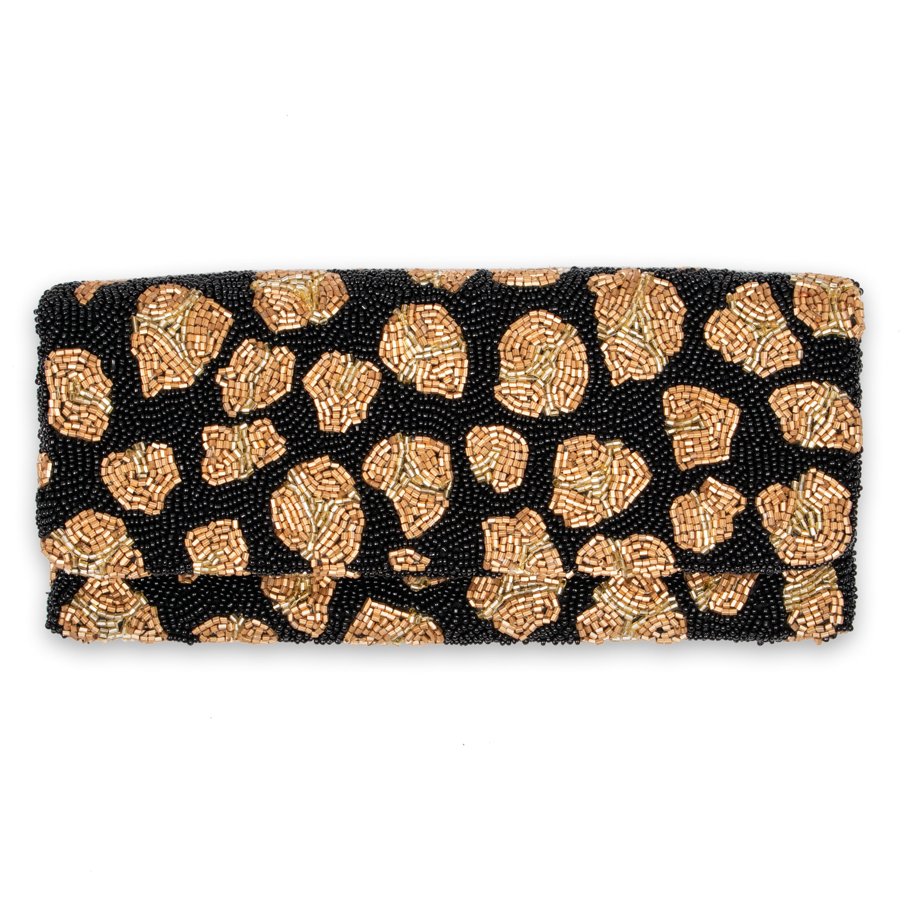 Foldover Custom Beaded Clutch Leopard - Etsy