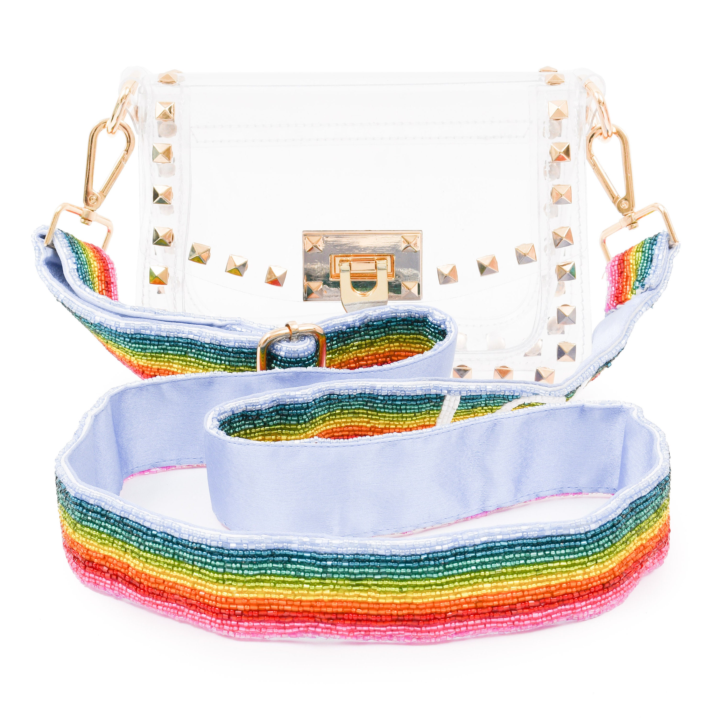 Custom Beaded Metallic Rainbow Purse Strap | Etsy