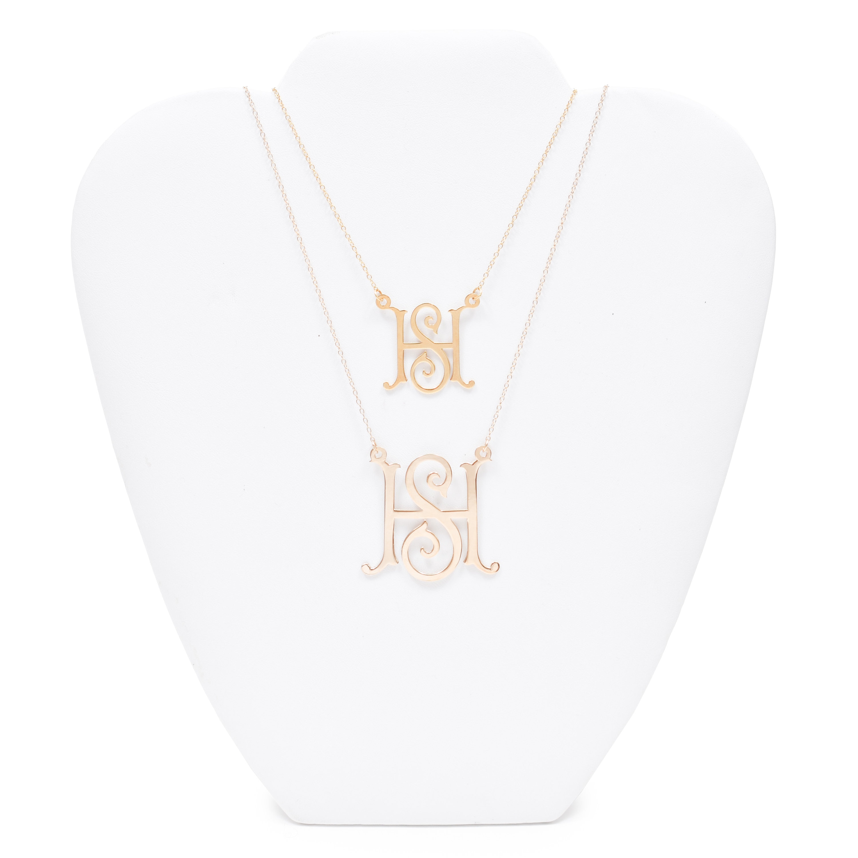 Vintage Interlocking Monogram Necklace - Etsy