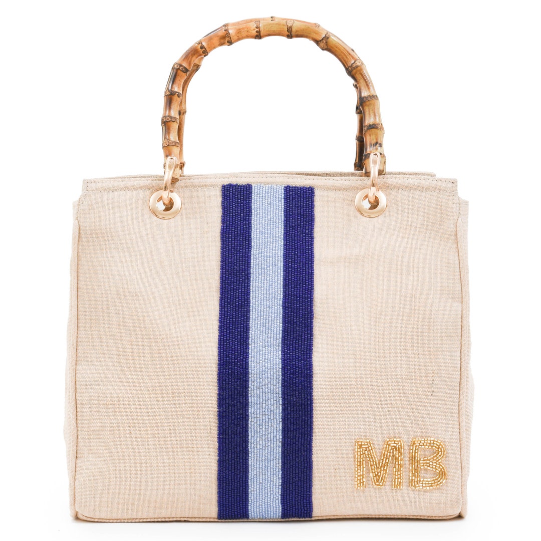 Bamboo Jane Bag – Single Racing Stripe + Initials - Etsy