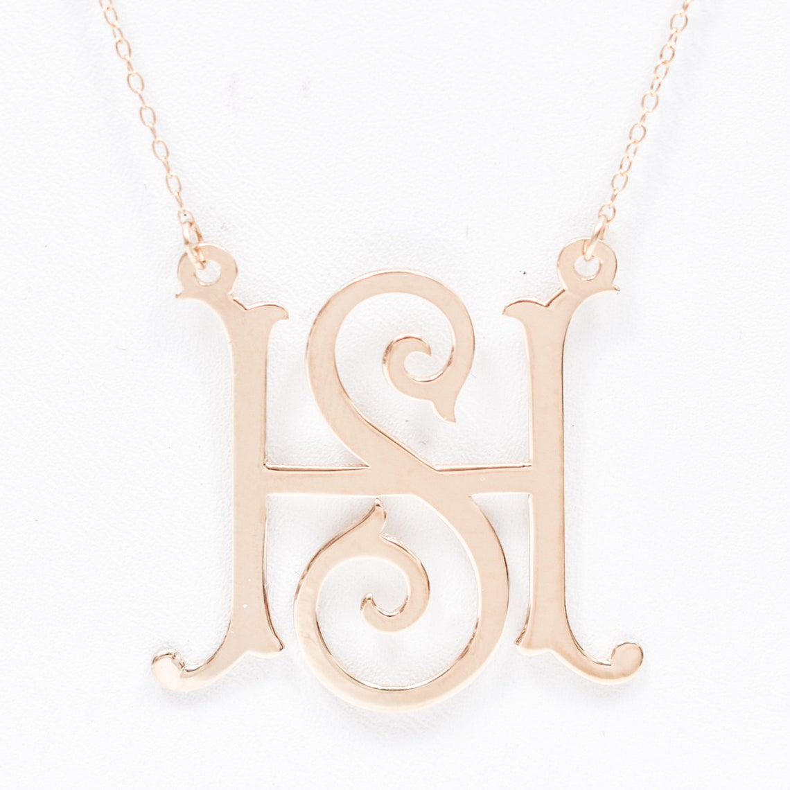 Vintage Interlocking Monogram Necklace - Etsy