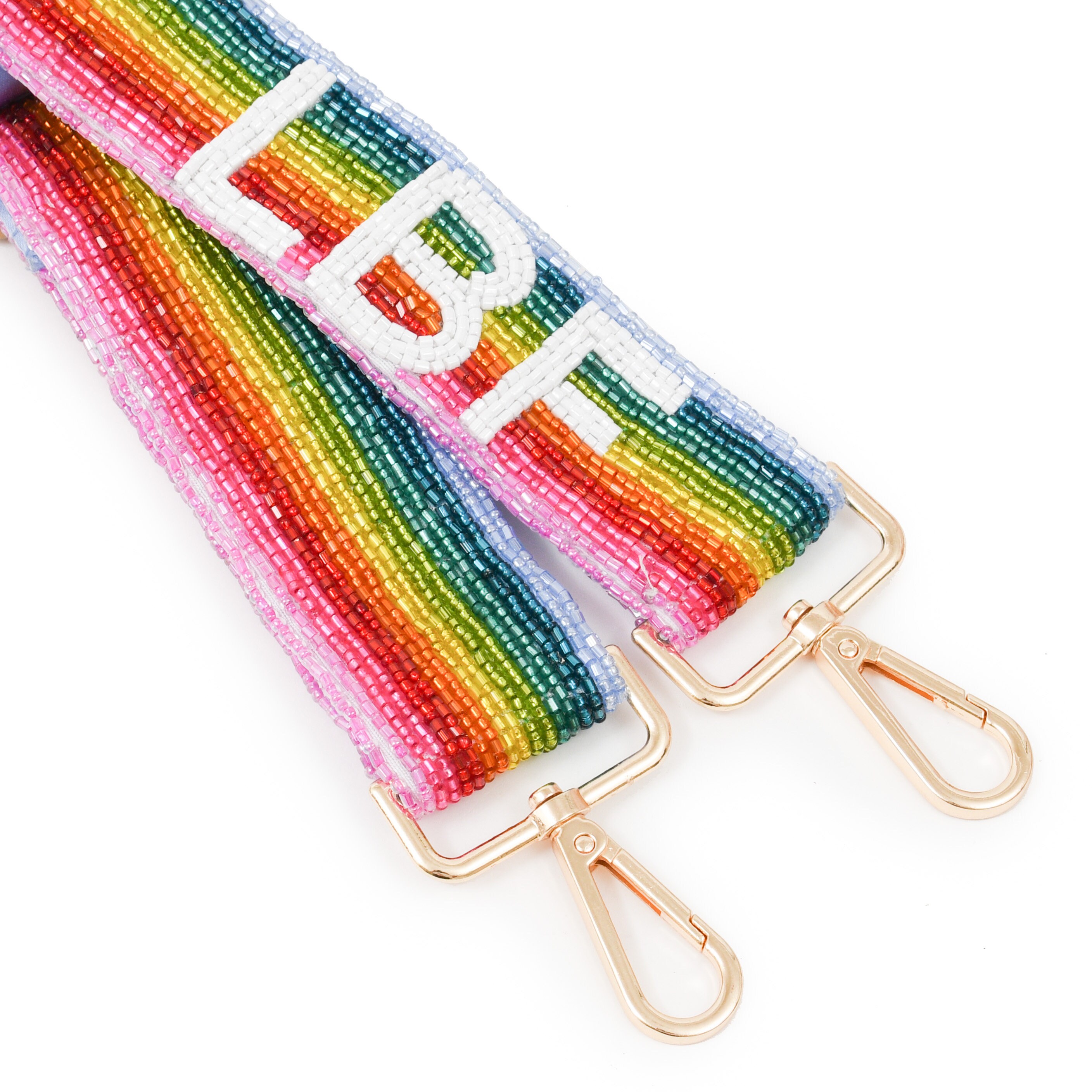 Custom Beaded Metallic Rainbow Purse Strap | Etsy