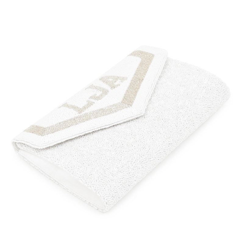 Envelope Custom Beaded Monogram Clutch - Etsy